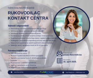 Konkurs za posao - Rukovodilac Kontakt centra - Вести | FlexCredit